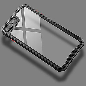 TENOC Phone Case Compatible for iPhone 7 Plus & iPhone 8 Plus Case, Clear Back Cover Bumper Cases for 7 Plus/ 8 Plus 5.5-Inch, Black