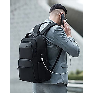 Laptop Backpack,Business Travel with USB Charging Port,Water Resistant College School Computer Bag for Women & Men Fits 15.6 Inch Laptop and Notebook