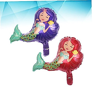 JOINPAYA Aluminum Foil Balloons 2pcs birthday balloon party decoration latex balloon mermaid balloon Baby mini decorate Deflatable Balloons