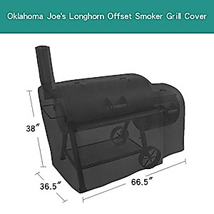 Stanbroil Grill Smoker Cover Replacement for Oklahoma Joe's Longhorn Offset Smoker, Fade and UV Resistant, Black