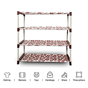 OppsDecor 10 Tiers Shoe Rack, Easy Assembled Shoe Stand Non-woven Fabric Shoe Tower, Sturdy Shoe Shelf Storage, Rack for Shoes Organizer Cabinet