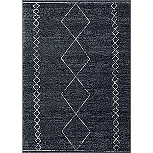 LUXE WEAVERS Daphnes Anthracite 5x7 Boho Moroccan Geometric Area Rug