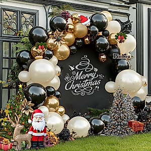 Black White Gold Balloon Garland Double Stuffed Pearl White Sand Balloons Champagne Metallic Gold Neutral Balloon Arch Kit For Birthday Graduation Wedding Bachelorette Halloween Party Decorations