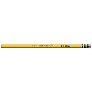 Ticonderoga Wood-Cased Pencils, Unsharpened, 2 HB Soft, Yellow, 12 Count