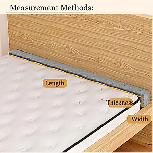 Custom Bed Gap Filler, Mattress Extender for King Twin Full Bed, Space Filler Between Bed and Wall Side with Removable Cover, Thick Wedge Headboard Gap Filler Queen (Linen)
