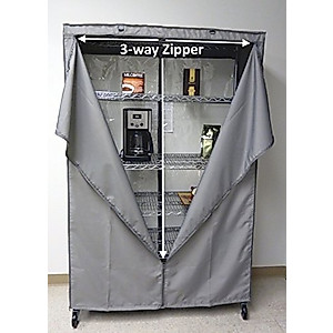 Formosa Covers | The Original Storage Shelving Unit Cover, Keep Garage, Closet, Medical Office, Kitchen, Yard Neat | Wire Steel Metal Shelf Accessories Fits Racks 60" W x 24 D x 72 H (Cover Only Grey)