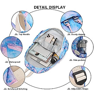 EZYCOK Teen Girls School Backpack Kids Bookbag Set with Lunch Bag Pencil Case Travel Laptop Backpack Casual Daypack