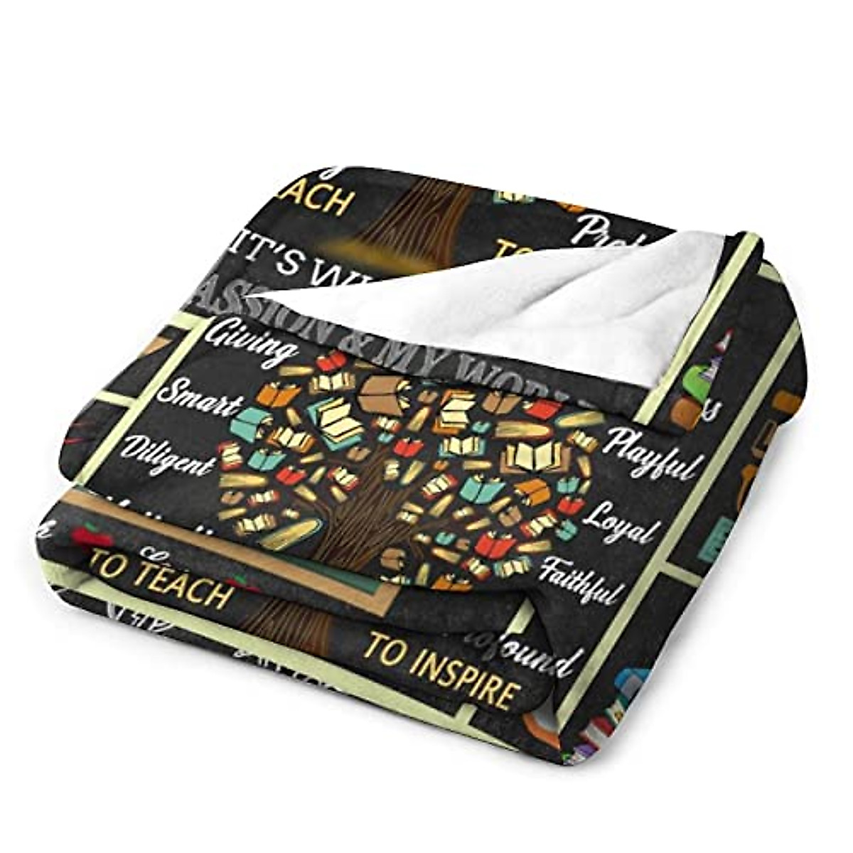 Teacher Blanket Gifts for Teachers - Lightweight Soft Throws Blankets for Teacher Appreciation Teacher's Day Birthday Back to School Retirement Gift Ideas 50"X40"