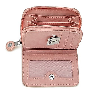 Kipling Women's Tops Wallet, Compact, Practical, Nylon Travel Card Holder, Tender Rose, 3''L x 4''H x 1''D