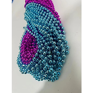 POHU Baby Gender Reveal Beads Supplies 6mm Round 33 Inch Baby Blue Hot Pink for Baby Shower Announcement Party Set of 50