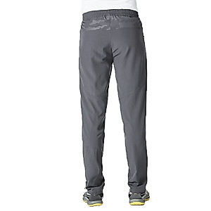 Gopune Men's Casual Pants Lightweight Breathable Quick Dry Hiking Running Workout Outdoor Athletic Pants (Grey,XL)