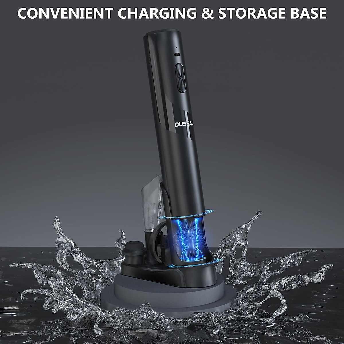 Electric Wine Opener Set, Automatic Wine Bottle Openers, 2-in-1 Aerator & Pourer, Foil Cutter, 2 Vacuum Stoppers, Charging Base, Easy Storage for Wine Lovers Gift Home Kitchen Party Bar