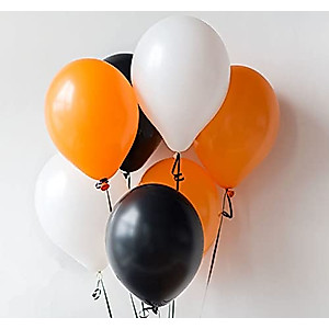100 Pack Orange Balloons 12 Inch Round Helium Pearl Balloons for Wedding Birthday Christmas Halloween Party Decoration (Orange)