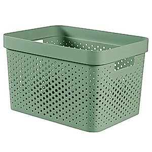 Curver | Infinity 17L Tray, Green, 35.5 x 26.2 x 21.9 cm, Recycled Plastic