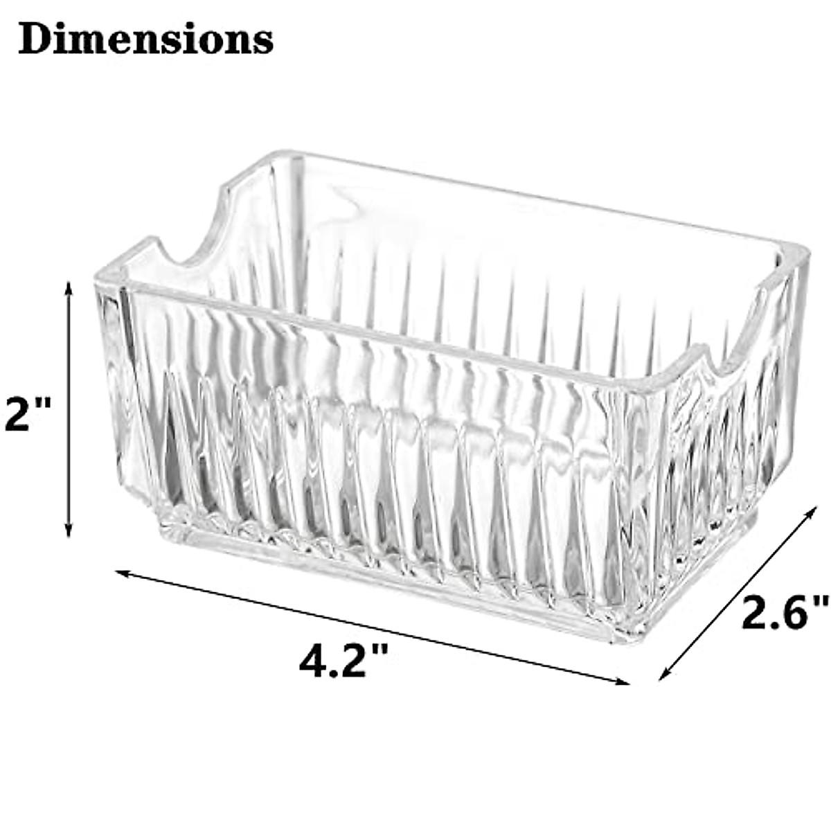 DEAYOU 6-Pack Sugar Packet Holder, Acrylic Tea Bag Organizer for Drawer, Clear Sugar Bag Caddy Container, Small Condiments Packet Holder Dispenser for Countertop, Coffee Bar, Cabinet, Sweetener