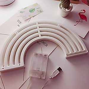 QiaoFei Cute Rainbow Light Signs for Kids Gift's Gift LED Rainbow Neon Signs Rainbow Lamp for Wall Decor Bedroom Decorations Home Accessories Party Holiday Battery or USB Operated Table Night Lights