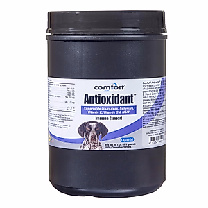 Kala Health COMFORT Antioxidant Supplement for Dogs, 1,000 Count, Immune Support and Helps Reduce Skin Allergies, Contains: MSM, Superoxide Dismutase, Selenium and Vitamin C & E, Made in The US