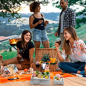 Roowest 6 Pcs Wood Cupcake Display Stand Whitewashed Decorative Dessert Wood Cake Stand Risers Wooden Rustic Square Stackable Decorative Box Risers for Wedding Birthday Christmas Party