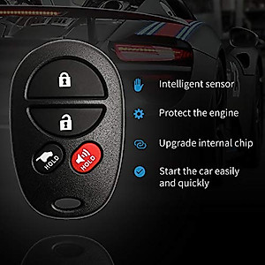 Car Key Fob Keyless Entry Remote Compatible with Toyota Avalon 2005-2008/ Solara 2004-2008/ Sequoia 2008 - 2017/ Highlander 2008-2013 Keyless Entry Remote Control Uncut Flip Replacement for GQ43VT20T
