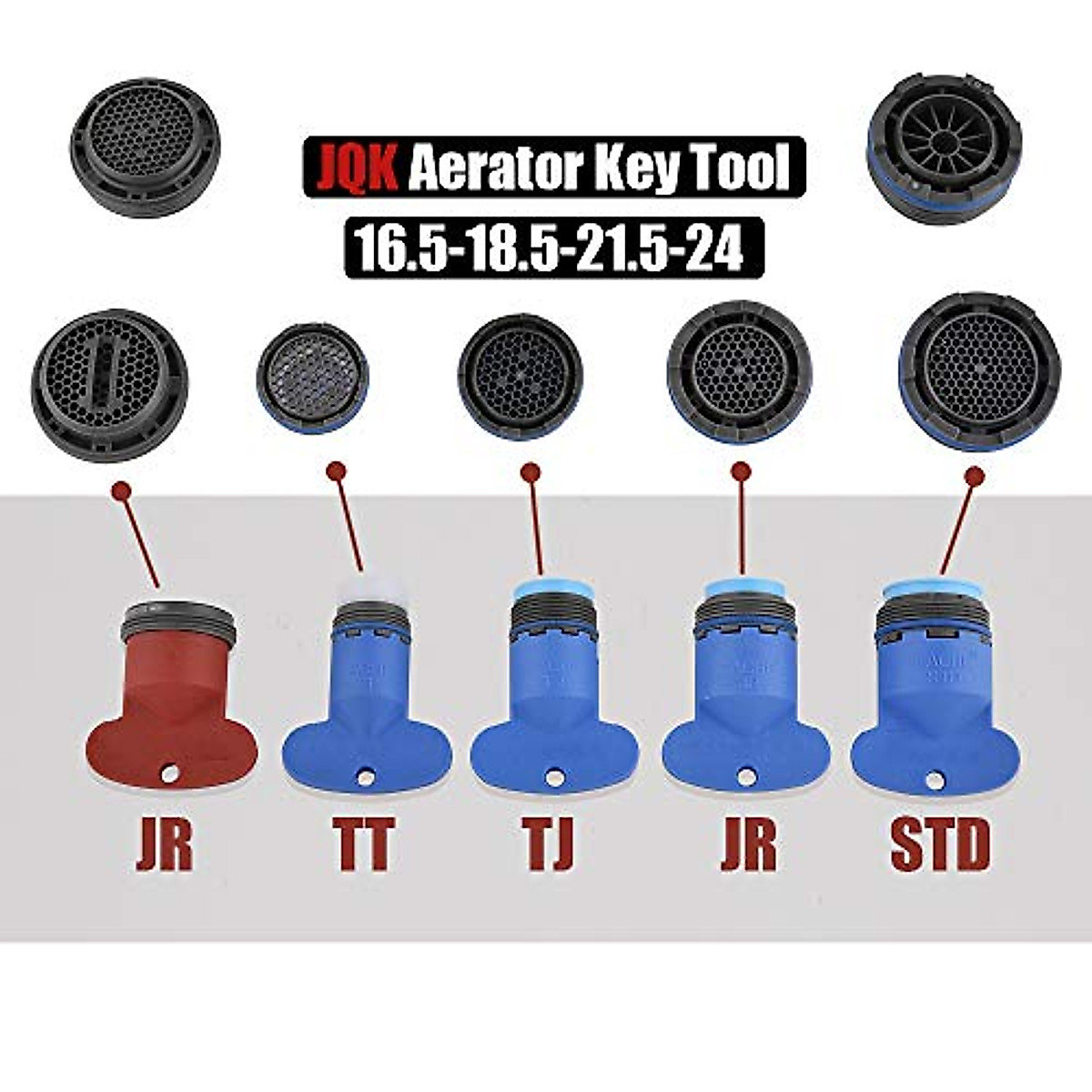 JQK Cache Faucet Aerator Key, Removal Wrench Tool for M16.5-TT, M18.5-TJ, M21.5-JR, M24-STD cache aerators, 1 Set, HAK-5N