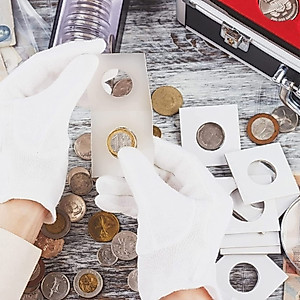 500 Cardboard Coin Holder for Collectors with 25 Sheets Coin Pocket Pages, 500 Pockets Coin Collecting Book Sleeves Protectors Storage and 10 Size 2" x 2" Currency Holders for Coin Collection Supplies