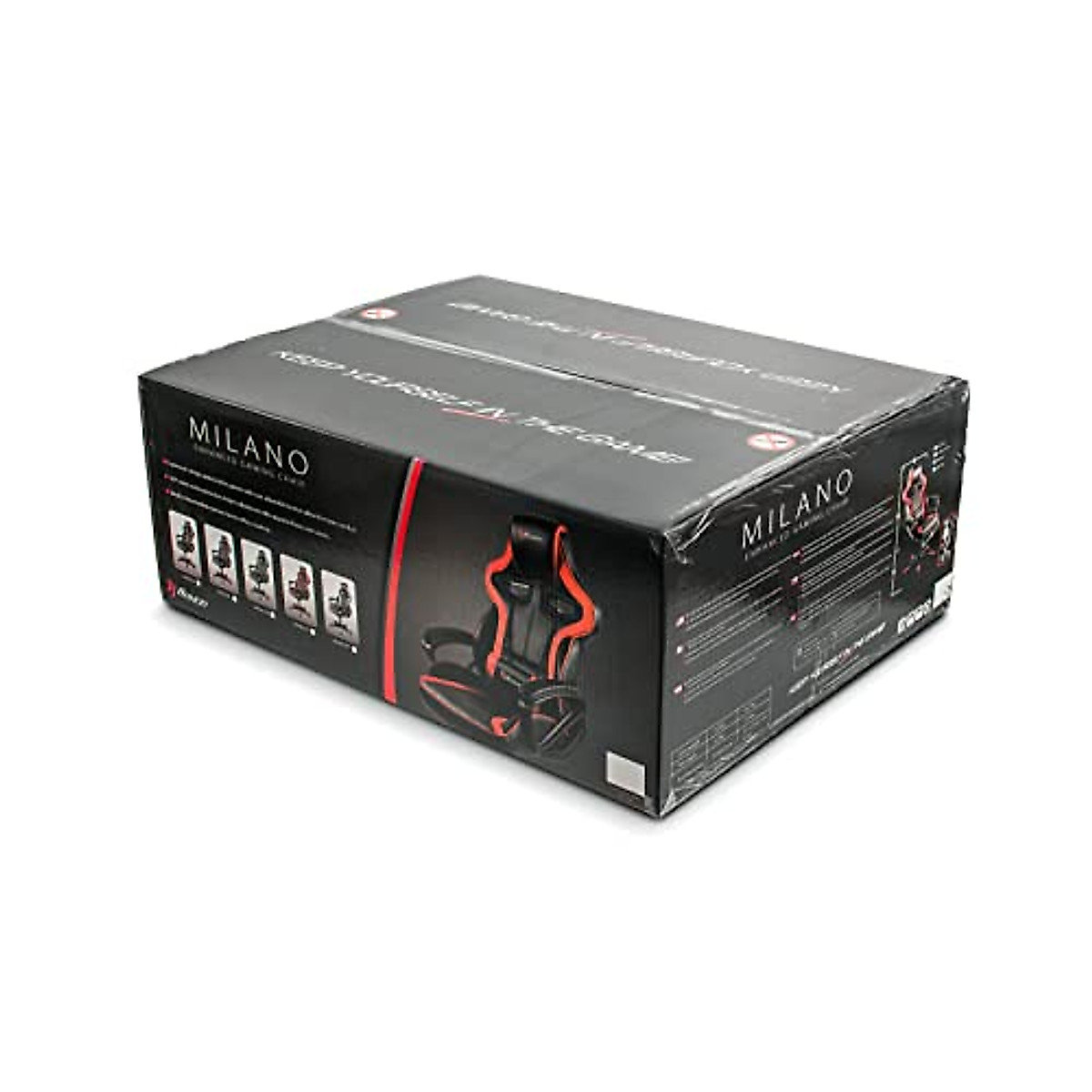 Arozzi - Milano Ergonomic Computer Gaming/Office Chair with Swivel, Tilt, Rocker, Adjustable Height and Adjustable Lumbar Support - Red