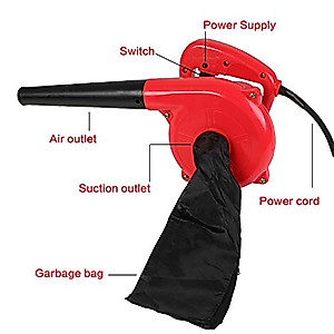 Boshen Handheld Electric Leaf Blower 110V 700W 5.5A 2 in 1 Corded Vacuum & Sweeper Lightweight Multifunctional Mini Leaf Blower for Home Porch Patio Computer Car