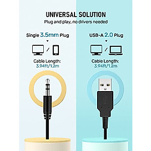 XAPROO USB Headset with Microphone for PC, 3.5mm Headset with Microphone for Laptop, Quality Computer Headset with Mute/Sidetone, USB Headphones with Microphone Noise Canceling for Zoom MS Teams