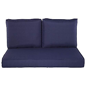 Quality Outdoor Living 29-NV46LV 29-NV02LV Loveseat Cushion, 46x26, Navy