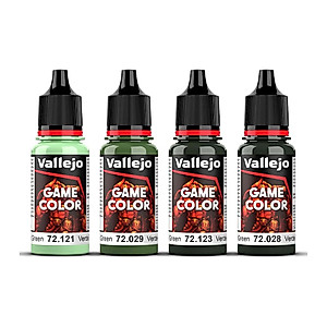 Vallejo - Green Color Set | Contains 4 bottles x 18 ml (0.60 fl.oz.)