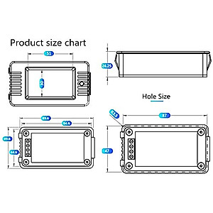 KNACRO AC 80V-260V Current Voltage Amperage Power Energy Panel Meter LCD Digital Display Ammeter Voltmeter Multimeter (100A(Current CT))