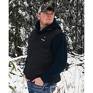 TIDEWE Men’s Lightweight Heated Vest with Battery Pack (Black, Size XXL)