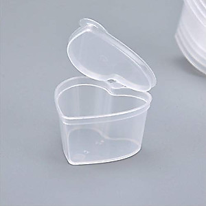 EXCEART 50 Pcs Transparent Heart Shaped Storage Containers Clear Heart Shape Plastic Storage Cases with Lids for Arts Crafts Storage Boxes Plastic Organizers Sewing Supplies Storage