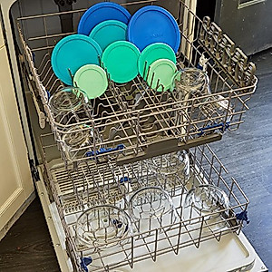 Anchor Hocking 26 Piece Set Round Glass Food Storage Containers with BPA-Free SnugFit Lids, Mixed Blue, Space Saving Meal Prep Containers