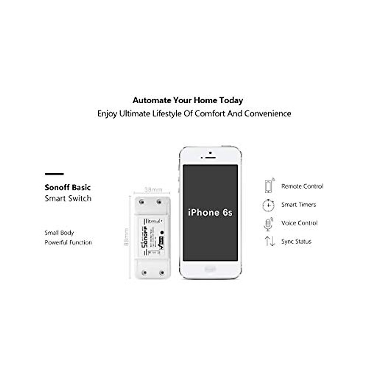 Sonoff WiFi Switch Pack of 6 Wireless Remote Control Electrical for Household Appliances Compatible with Alexa DIY Your Home via Iphone Android App