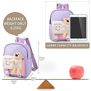LMDO Kindergartens, Cute Mini of Preschool Kids Backpack With Detachable Animal Of Bunny And Bear For Girls