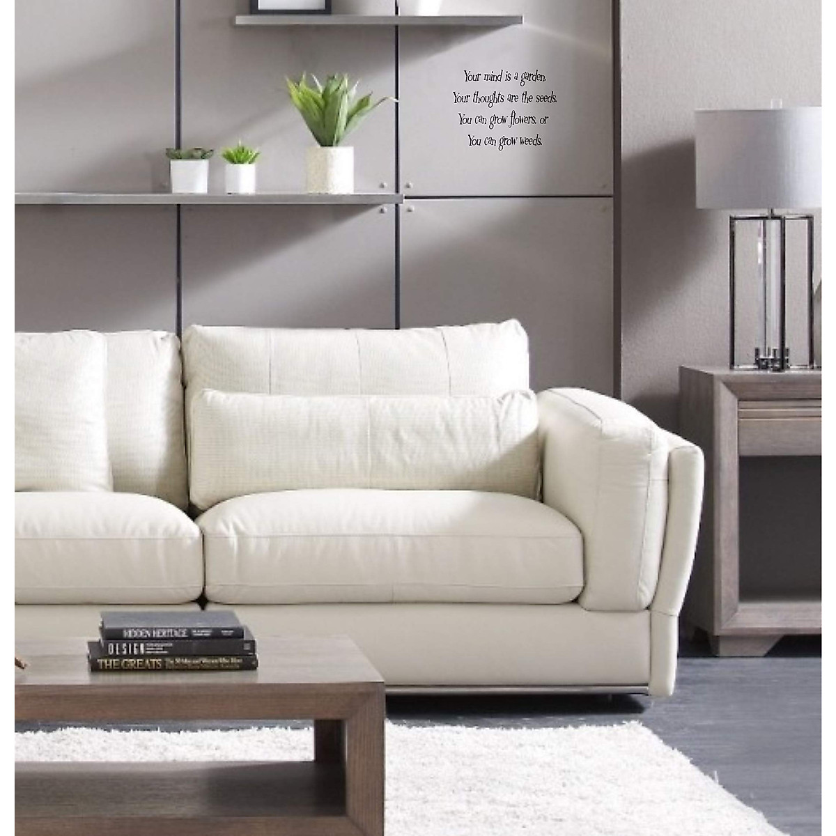 Inspirational, Motivational Vinyl Wall Art Decal Sticker "Your Mind is a Garden, Your Thoughts are The Seeds. You can Grow Flowers, or You can Grow Weeds." (Black)