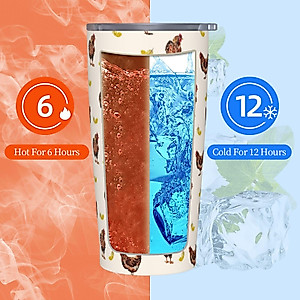 JASROTAO Chicken Tumbler,Chickens Yellow Feathers 20oz Stainless Steel Insulated Travel Tumbler,Travel Coffee Mug with Lid and Straw Water Bottle Drink Tumbler Cups Gifts for Women Men Lovers