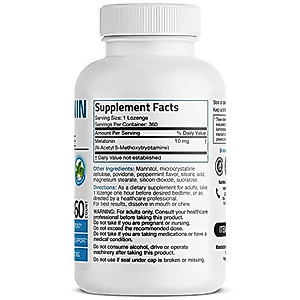 Bronson Melatonin 10 MG Fast Dissolve Peppermint Tablets, Promotes Relaxation, 360 Chewable Vegetarian Lozenges