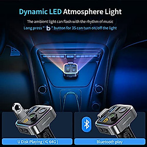 UNBREAKcable Bluetooth FM Transmitter for Car, PD 36W Fast Charging, Wireless Bluetooth FM Radio Adapter, Cigarette Lighter Car Kit Hands-Free Calls, HiFi Bass Boost MP3 Music Player Support USB Drive