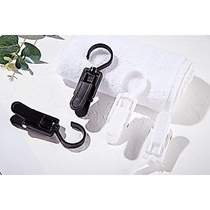 Super Strong Plastic Family Travel Rotating Hanging Laundry Hook, Clothespin, hat Clip-4.3 inches (White) 10PCS