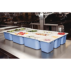 Carlisle FoodService Products CM1102C1402 Coldmaster CoolCheck 6" Deep Third-Size Insulated Food Pan, 4 Quart, Color Changing, White and Blue