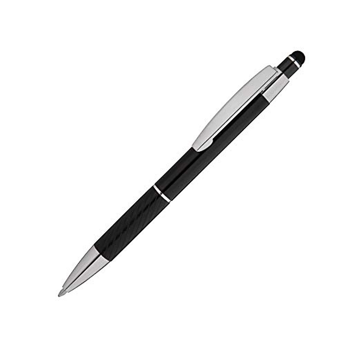 Customized Pens with Stylus - The Prestige Metal Pen - Custom Printed Name Pens with Black Ink Personalized & Imprinted with Logo or Message -Great Gift Ideas- FREE PERSONALIZATION - 6 pack (Black)