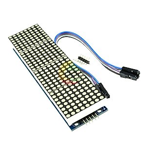 MAX7219 LED Microcontroller 4 in 1 Display with 5P Line Dot Matrix Control Module for Arduino 8 x 8 Dot 5V Common Cathode