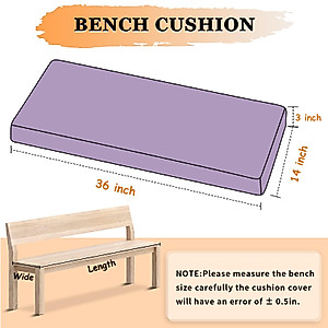 ROFIEJOX Bench Cushion 36 inch - Imitation Linen Fabric, Indoor Outdoor Long Seat Furniture, High-Density Foam, Non-Slip Design for Window Patio Garden, (36x14x3) Purple