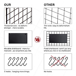 X-cosrack Metal Wire Basket Wall Mount, 4 Tier Extra Large Wall Storage Basket Organizer with Chalkboards, Kitchen Fruits and Vegetables Produce Bin Rack Toys Organizer Bathroom Tower Baskets (Black)