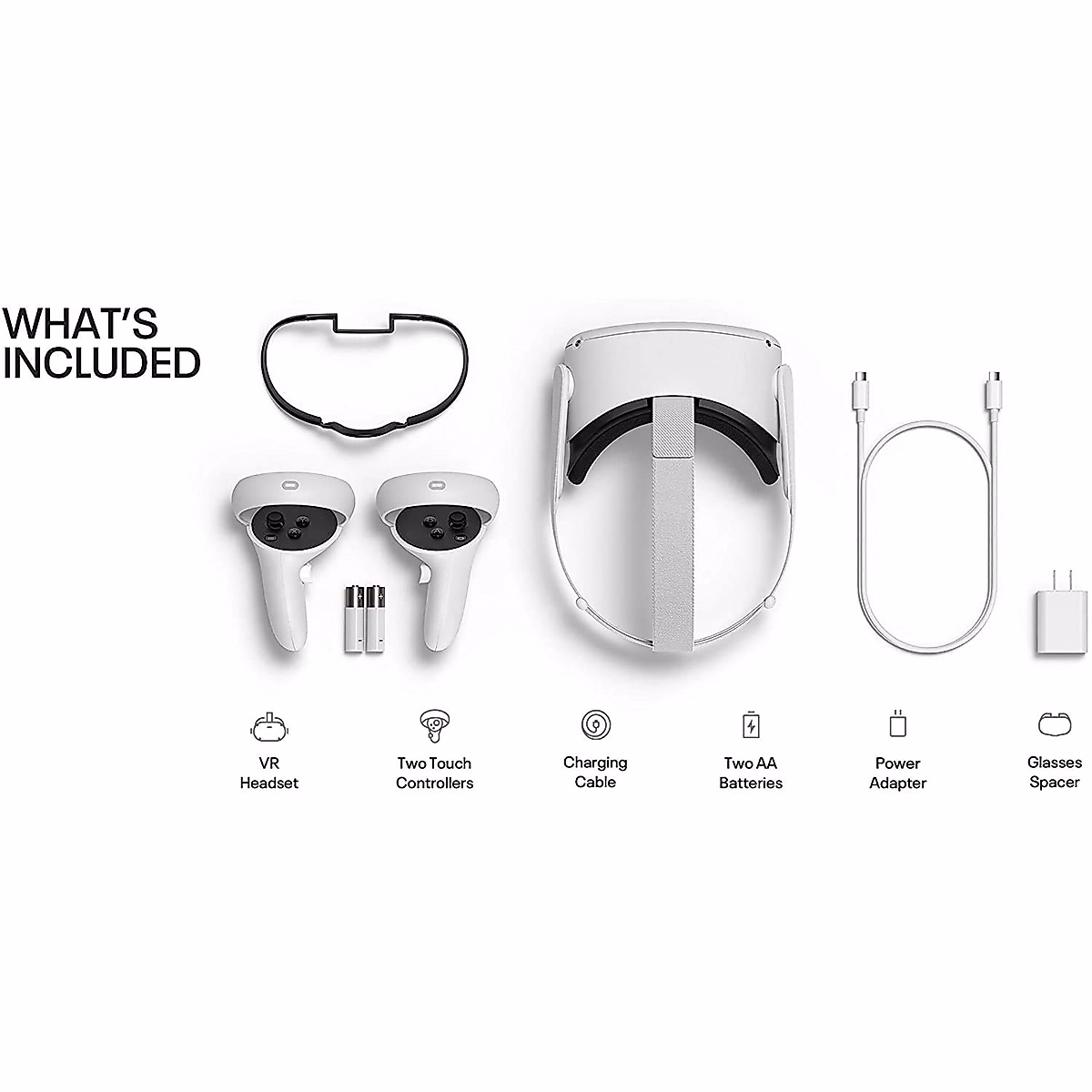 Oculus Quest 2 - Advanced All-in-One Virtual Reality Gaming Headset for Family Holiday - White - 256GB Video - Silicone Mask Pad + 16 Feet USB Type-C Link Cable