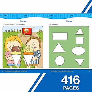 Complete Book of Starter Spanish Workbook for Kids, PreK-Grade 1 Spanish Learning, Basic Spanish Vocabulary, Colors, Shapes, Alphabet, Numbers, Seasons, Weather With Tracing and Coloring Activities