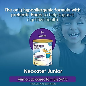 Neocate Junior - Powdered Hypoallergenic, Amino Acid-Based Toddler and Junior Formula - Vanilla - 14.1 Oz Can (Case of 1)