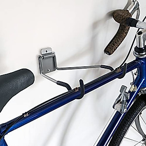 Stalwart Bike Wall Mount Set of 2 - EVA Foam Padded Bicycle Hooks - Flip-Up Garage Bicycle Rack Pair with 50lbs Capacity Each (Pack of 1)